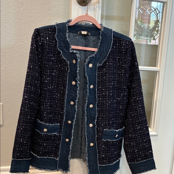 Charlie Paige | Jackets & Coats | Charlie Paige Navy Tweed Blazer With ...